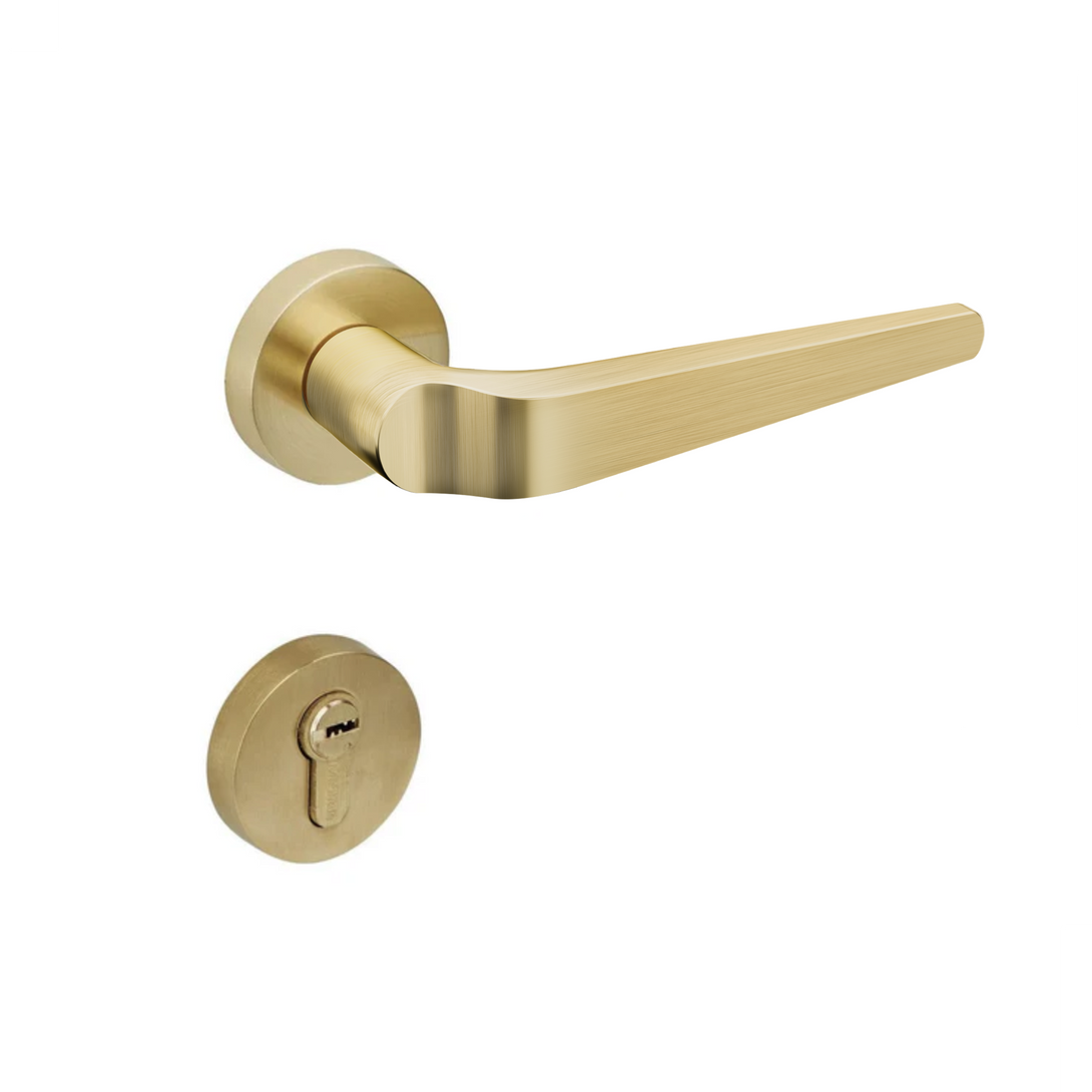 Brushed Brass Entrance Door Handle 52mm | Mucheln Ardenne Series – HardwareBox