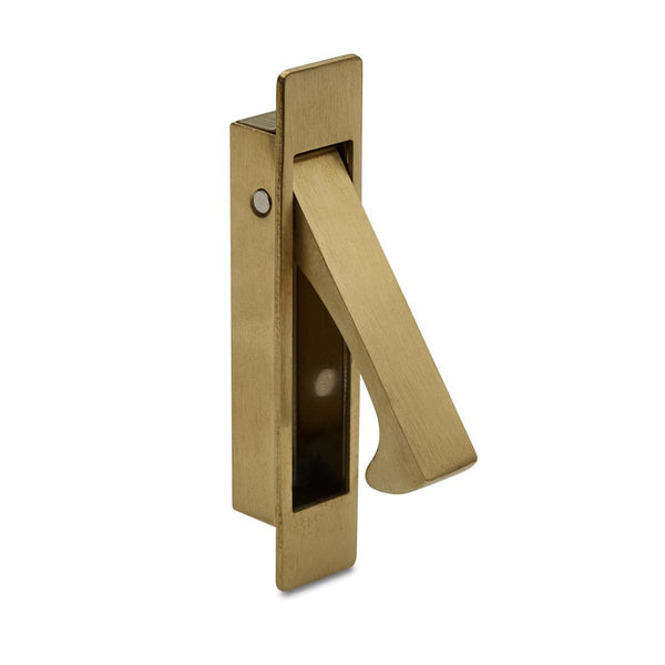 Brushed Brass Concealed Flush Pull Handle 90mm | Mucheln – HardwareBox