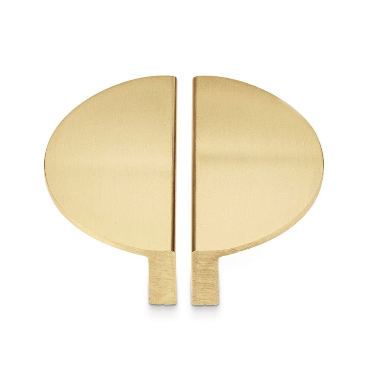 Brushed Brass Half Moon Pull 80mm I Mucheln – HardwareBox