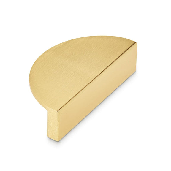 Brushed Brass Half Moon Pull 80mm I Mucheln – HardwareBox
