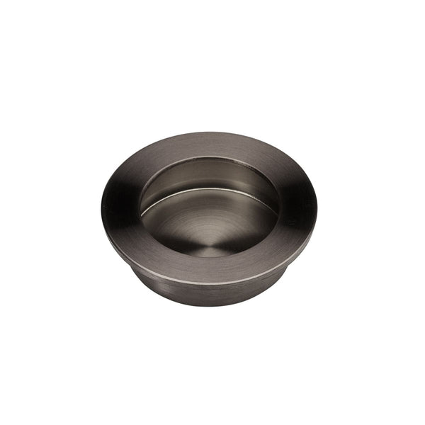 Gunmetal Grey Round Flush Pull 50mm | Mucheln – HardwareBox