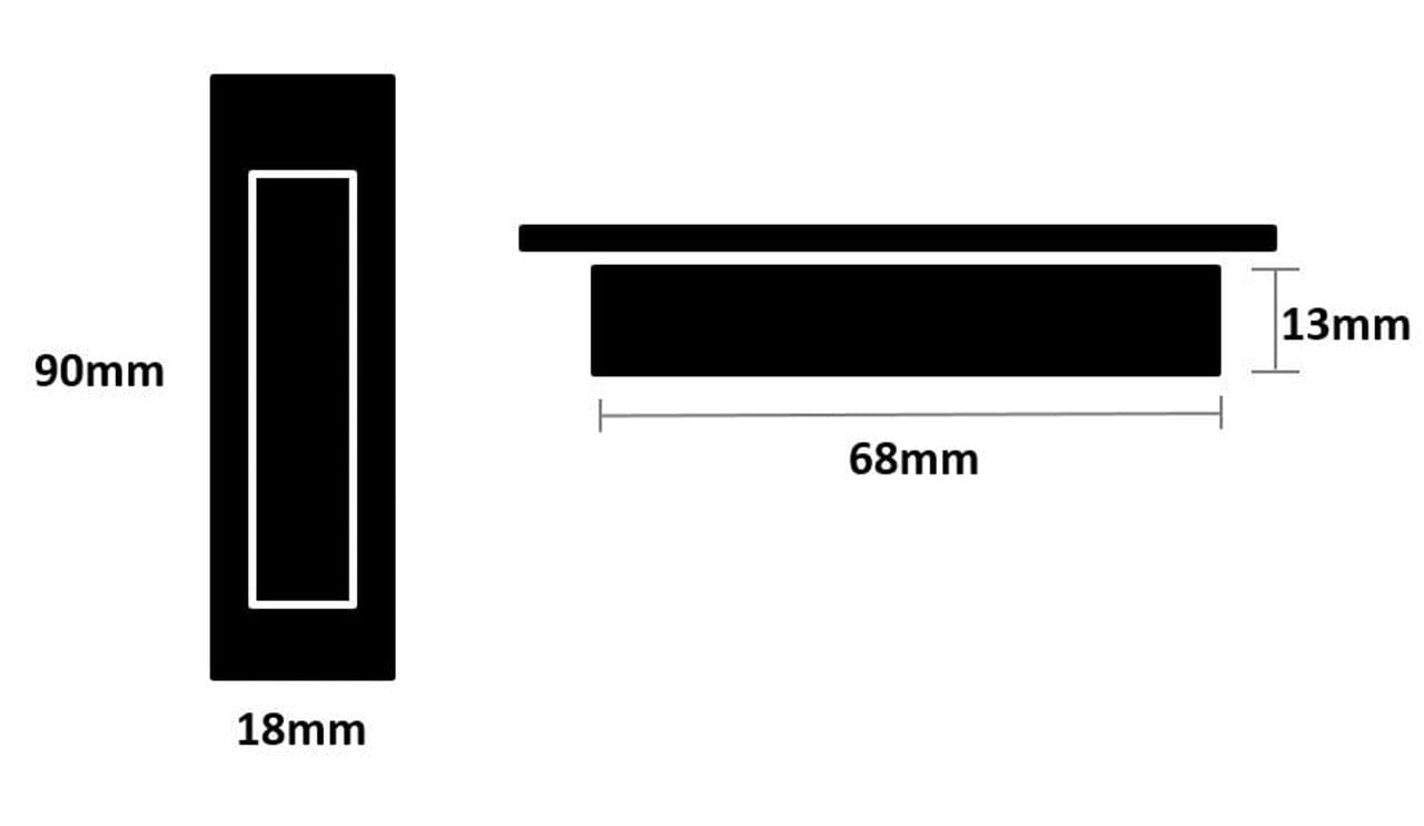 White Concealed Flush Pull Handle 90mm | Mucheln – HardwareBox