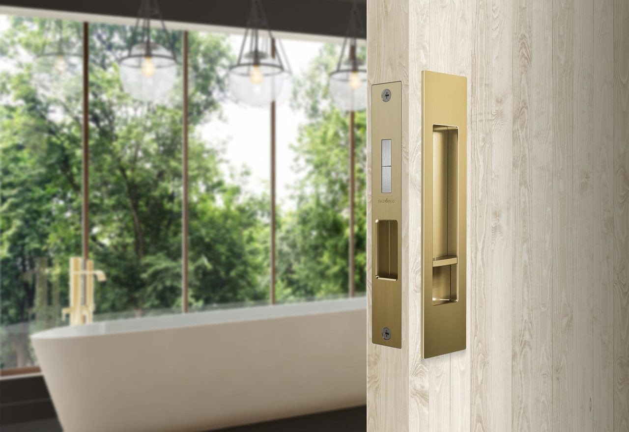 Brushed Brass Sliding Door Privacy Set I Mardeco – HardwareBox