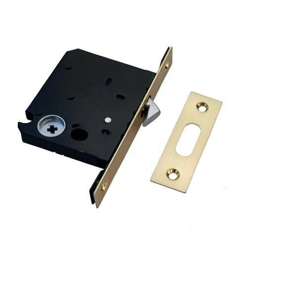 Brushed Brass Round Cavity Sliding Door Lock with Key I Mucheln ...