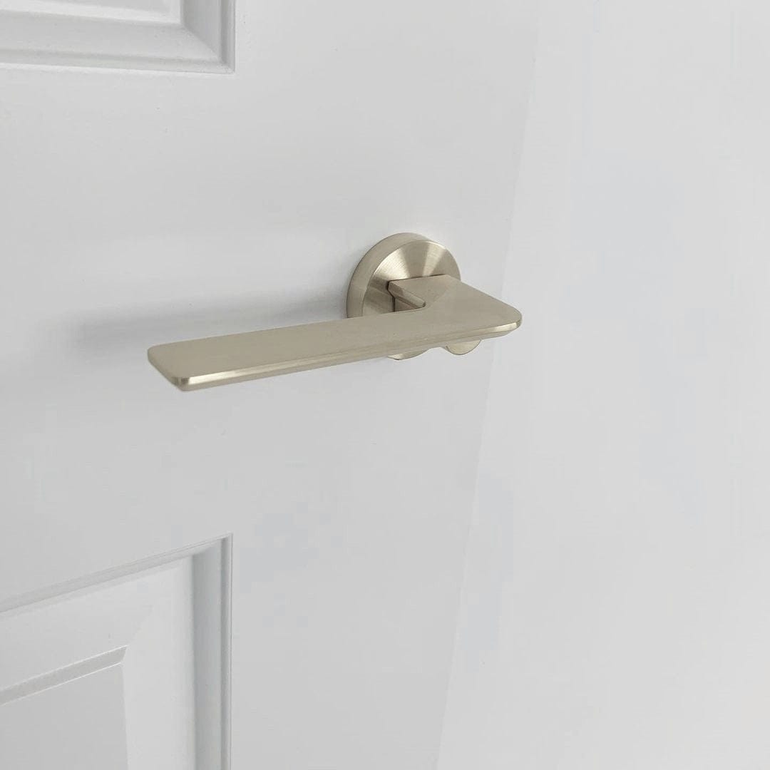 Satin Nickel Passage Door Handle 52mm | Mucheln Edge Series – HardwareBox